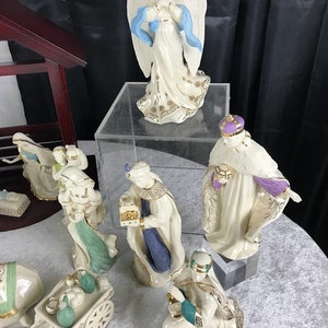 Lenox First Blessing Nativity Set With 19 Pieces, Pastels Adorned in ...