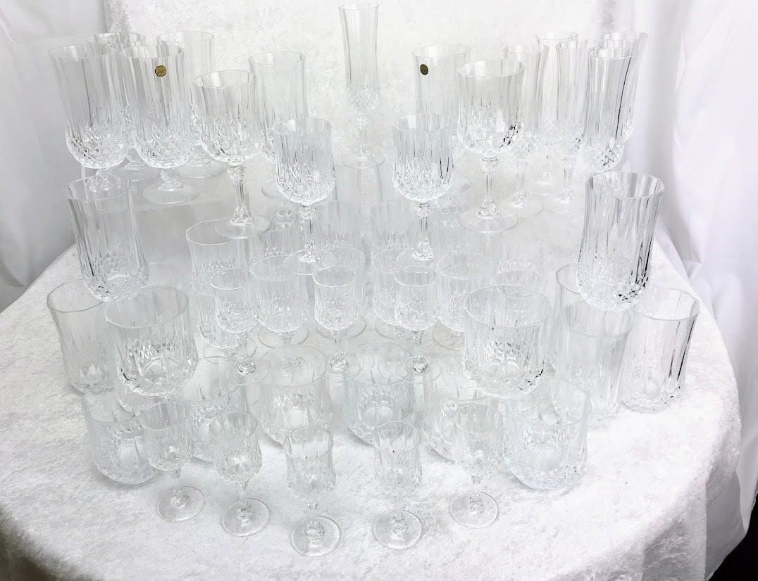 Sparkling Diamond Longchamp Crystal Stemware by Cristal D'arques, Set ...
