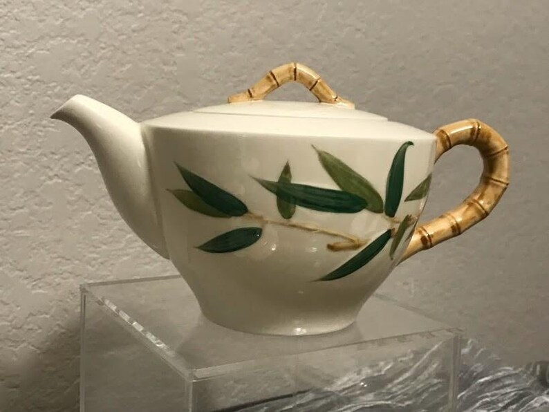 MCM Maruta Ware Tropicana Bamboo / Leaves Hand Painted Dinnerware ...