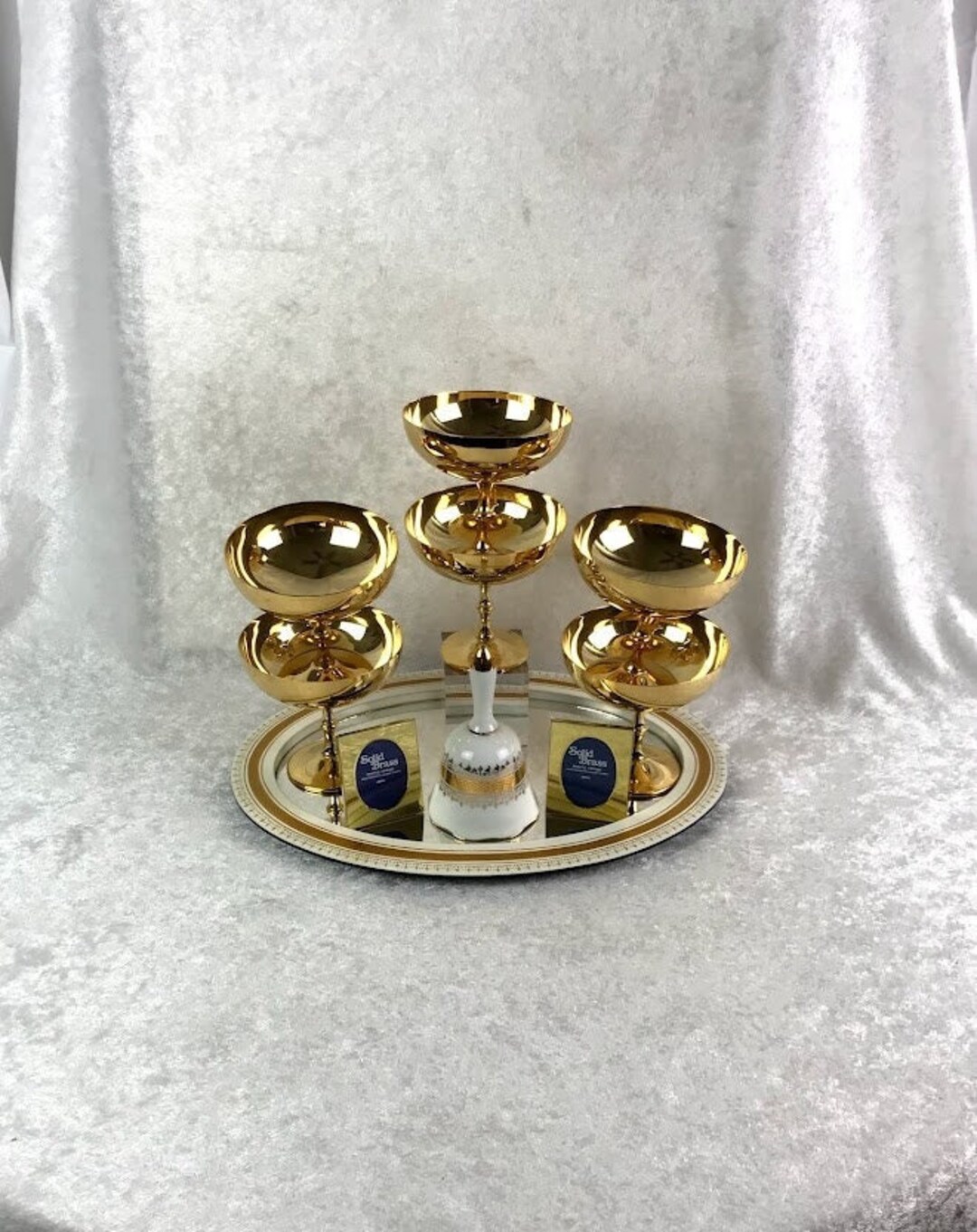 Golden Goblets With Andre Richard Tray, Bell - Etsy