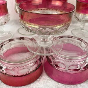 Vintage King's Crown Cranberry Glassware Set Made by Tiffin Franciscan ...