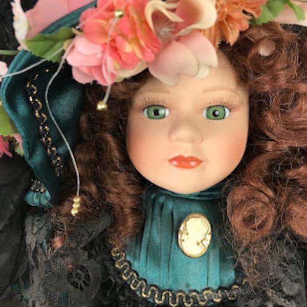 Green Dress Porcelain Doll - Etsy