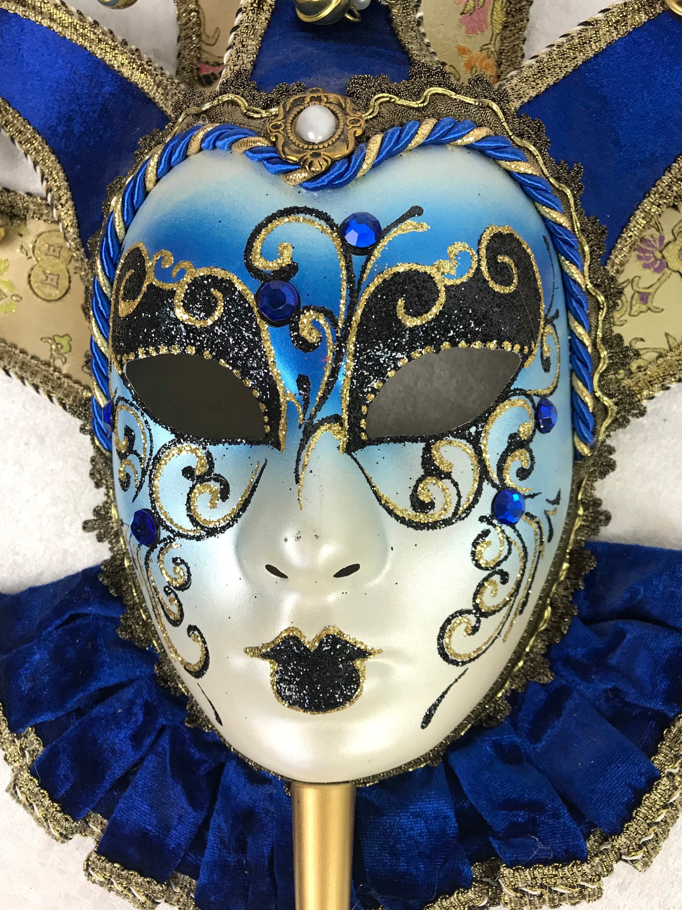 Venice Blue and Gold Hand Painted Venezia Masks on Golden - Etsy