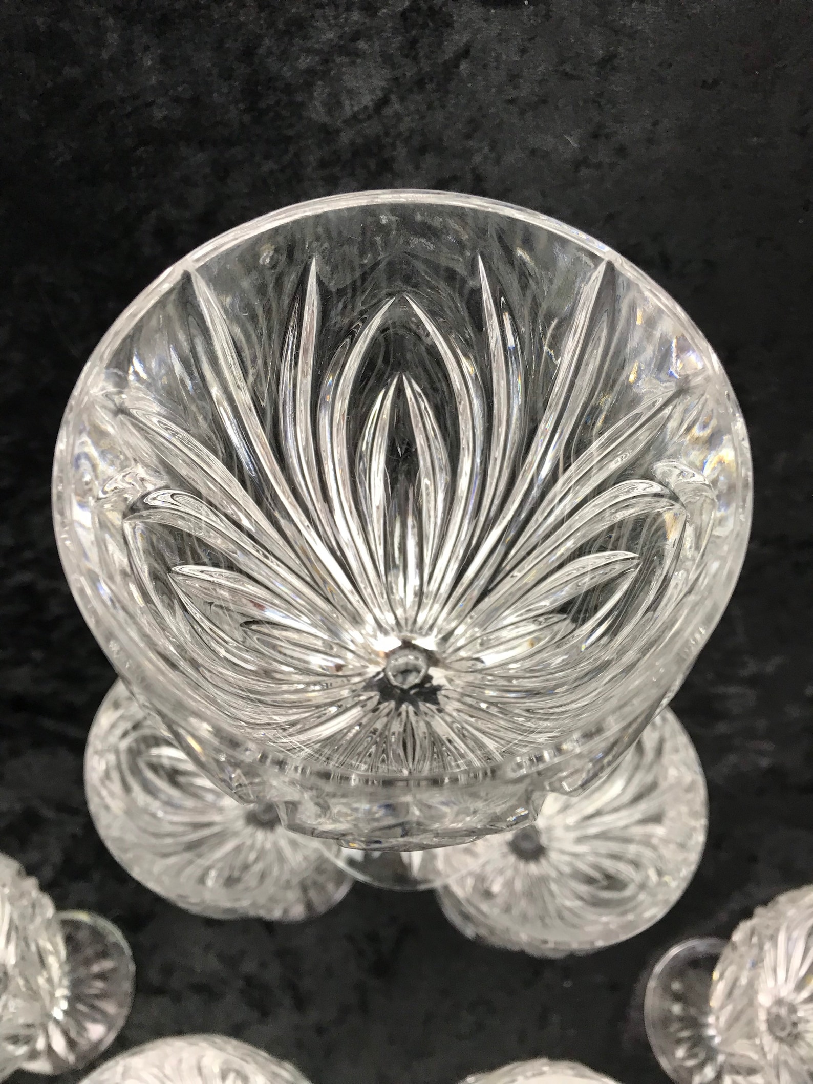 Bohemia Elise Pattern Crystal Stemware Set of Seven Water/wine - Etsy