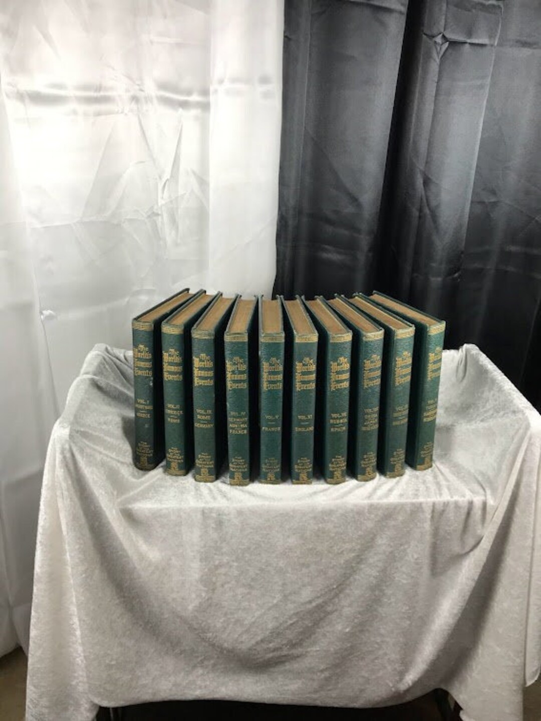 Antique World's Famous Events Collection of Books in Green Bound ...