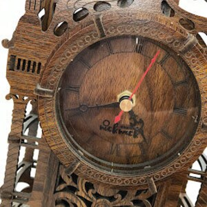 Vintage Filigree Wooden Mantle Clock - Etsy