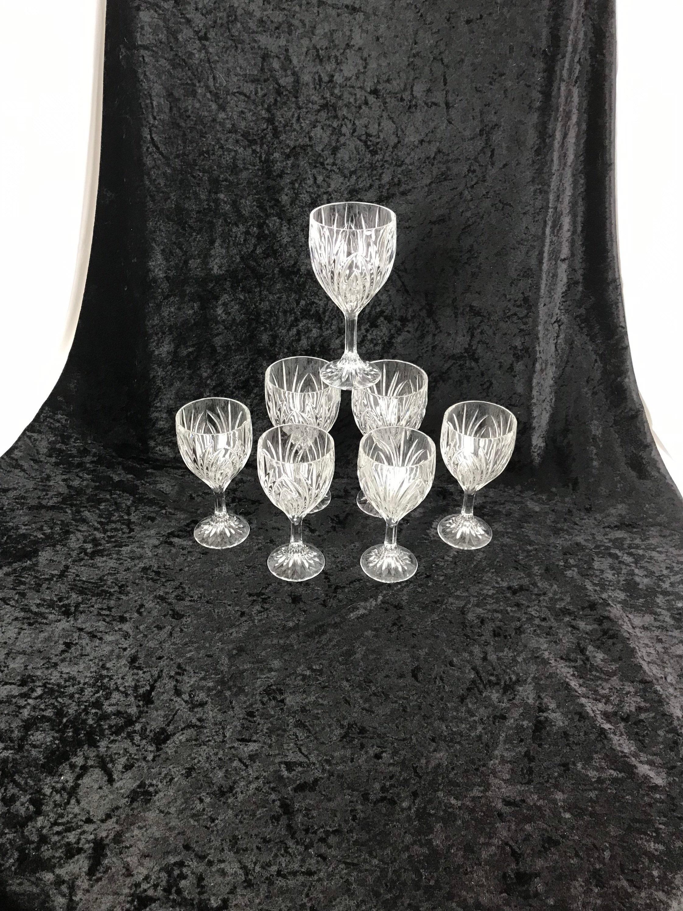 Bohemia Elise Pattern Crystal Stemware Set of Seven Water/wine | Etsy