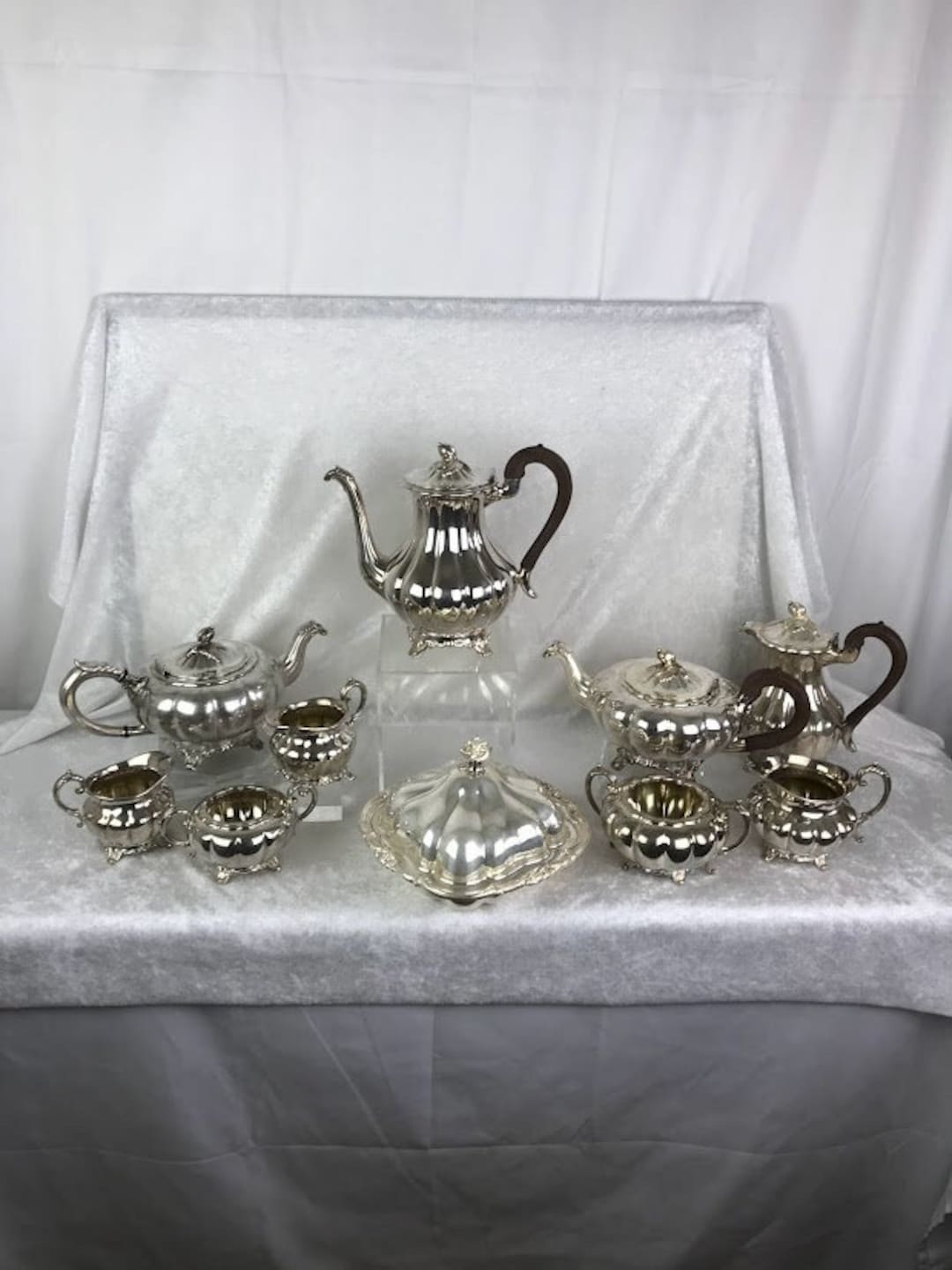 Vintage Rogers Melon Tea / Coffee Set, Copper, Quadruple Plate - Etsy