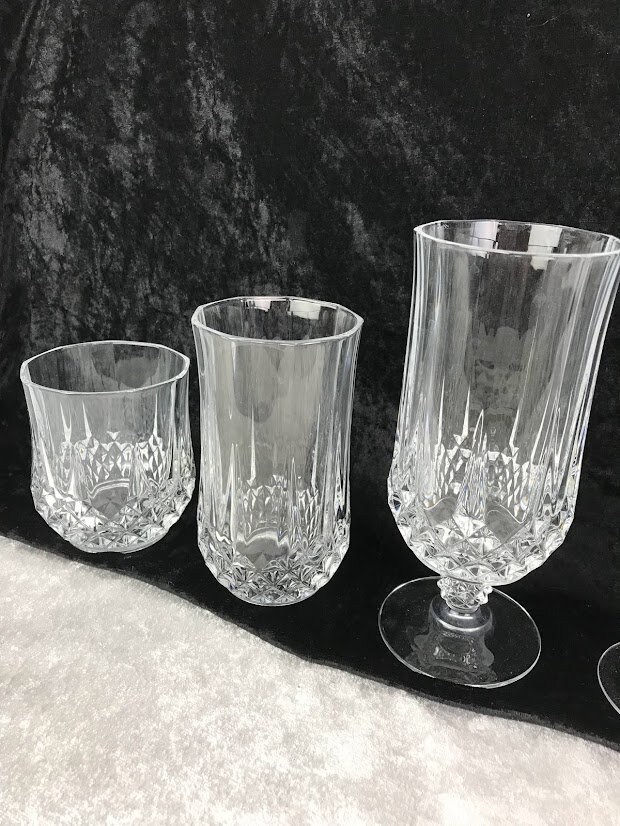 Sparkling Diamond Longchamp Crystal Stemware by Cristal D'arques, Set ...
