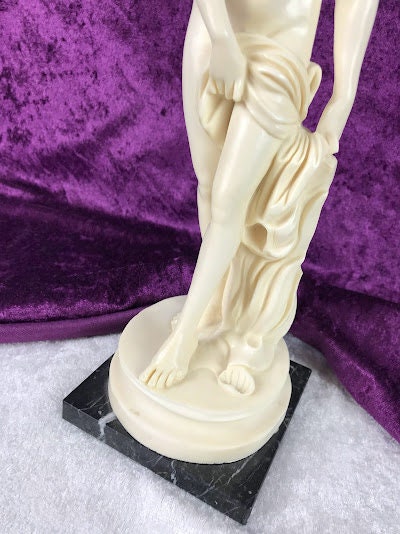 Goddess Bathing Italian Statue Resting on Black Marble, 12.5" - Etsy