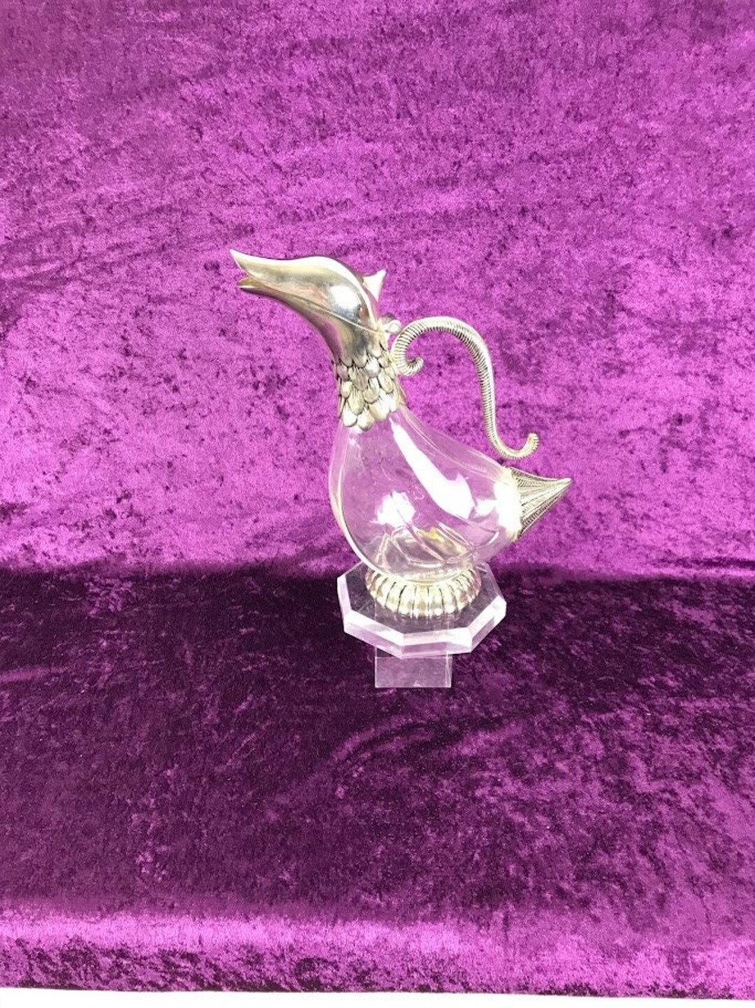 Vintage Silver Silver Plate Glass Duck Carafe / Decanter by Silea - Etsy