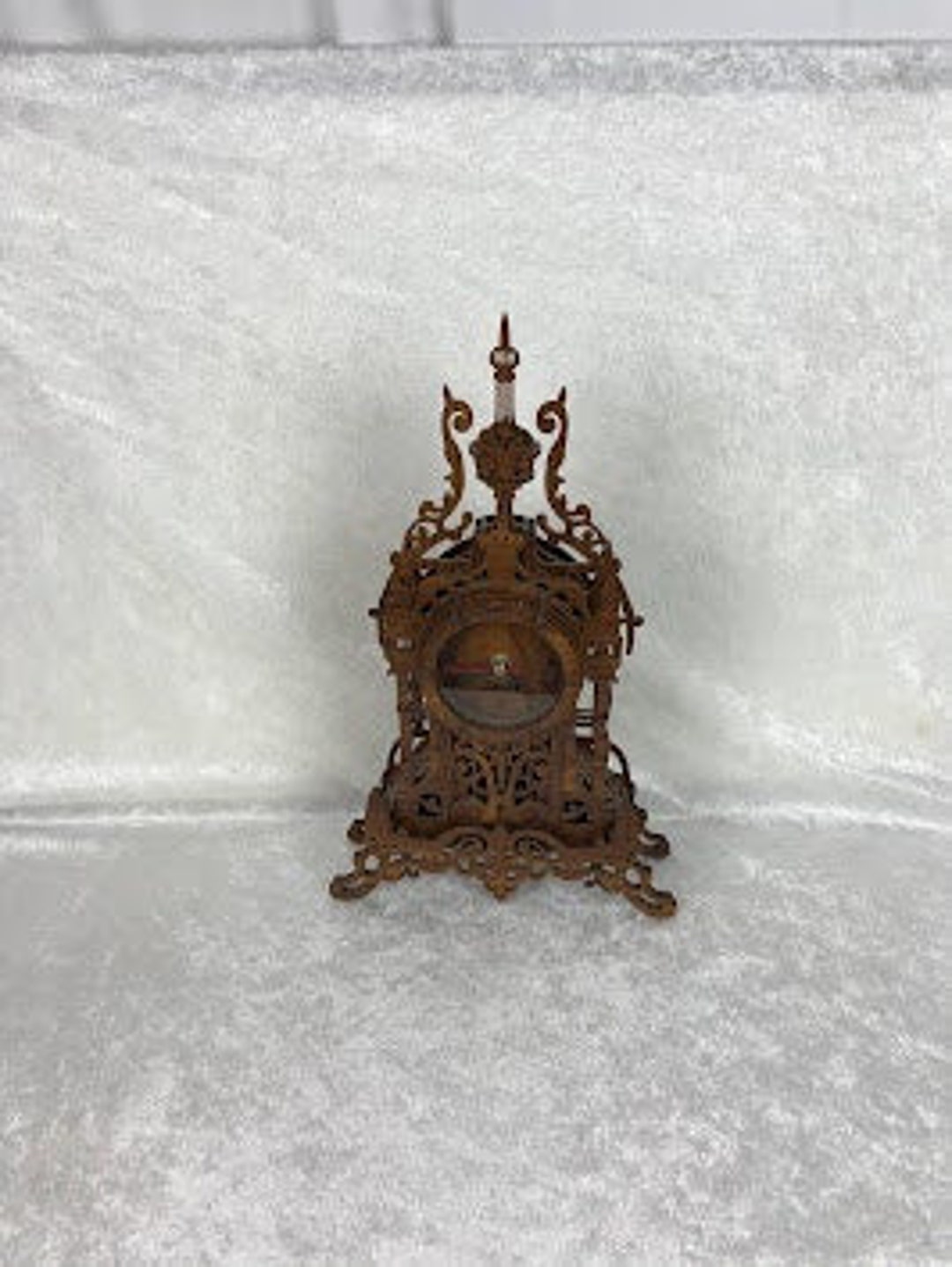 Vintage Filigree Wooden Mantle Clock - Etsy