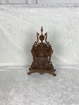 Vintage Filigree Wooden Mantle Clock - Etsy