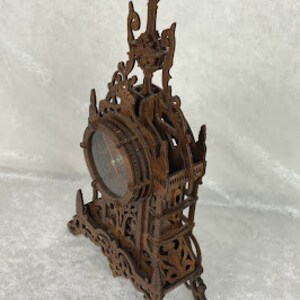 Vintage Filigree Wooden Mantle Clock - Etsy