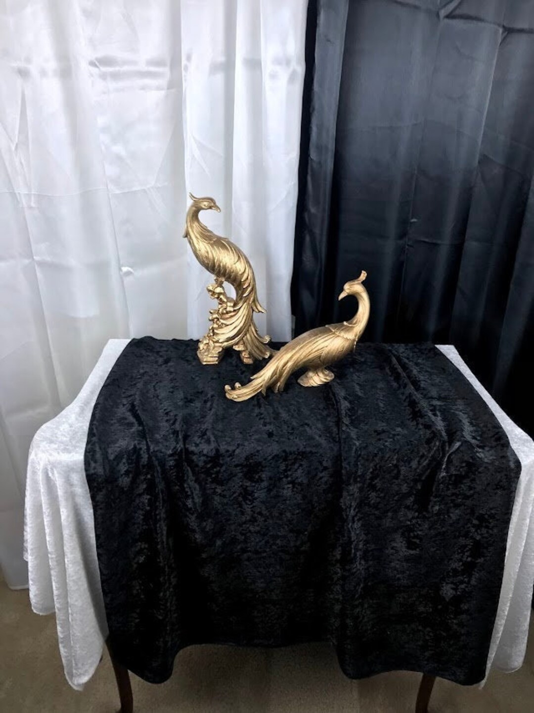 Oriental Birds, Pair Gold Peacock Syroco Peacocks - Etsy