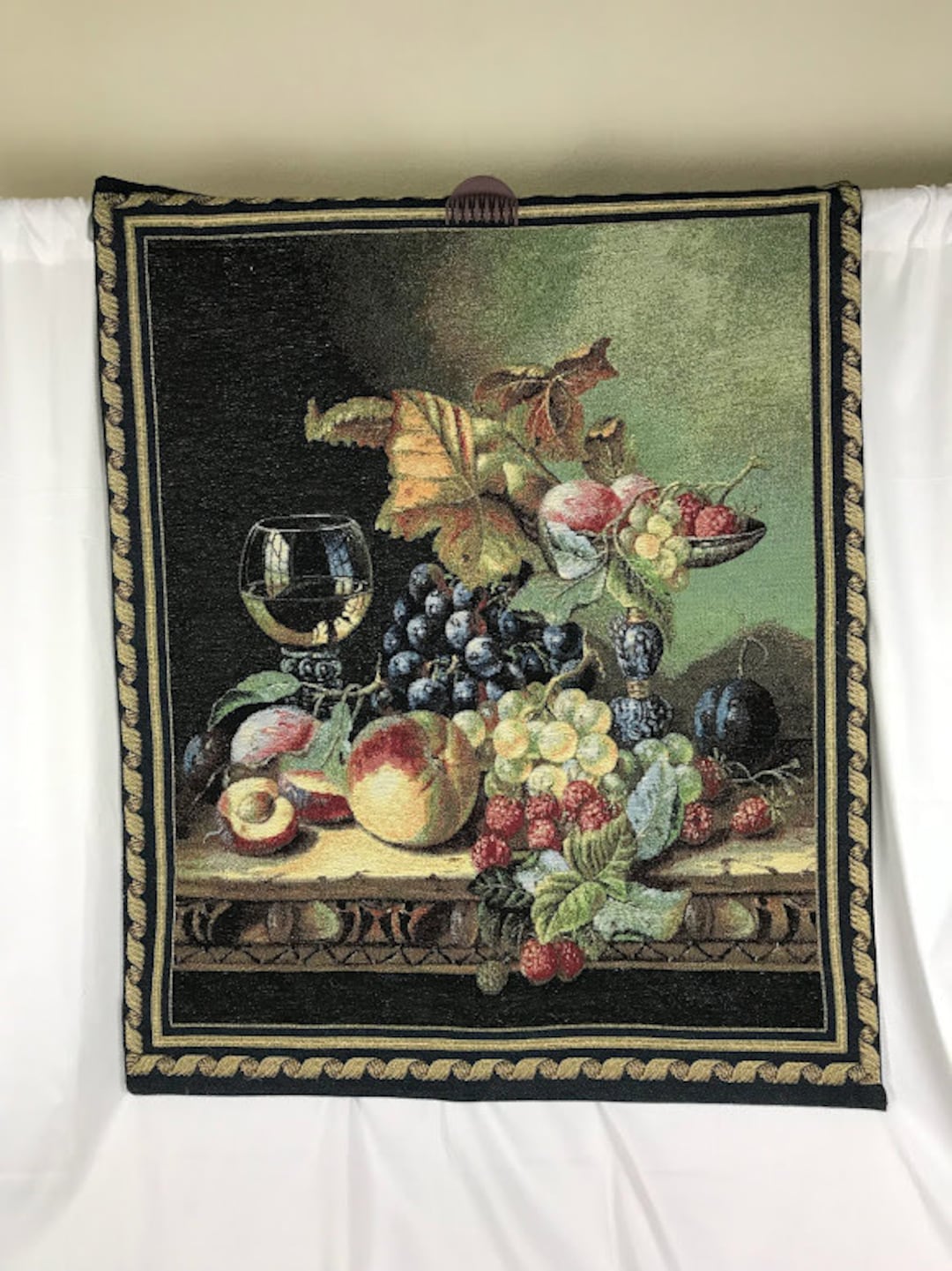 Woven Tapestry With Wine, Grape and Fruit Motif, Wall Hanging - Etsy