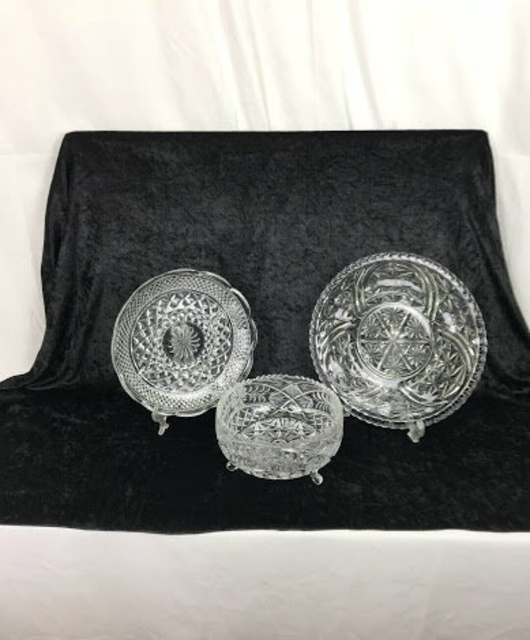 Brilliant Glass Serving Set, Footed Serving Bowl, Divided Platter ...
