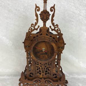 Vintage Filigree Wooden Mantle Clock - Etsy