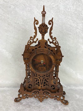 Vintage Filigree Wooden Mantle Clock - Etsy