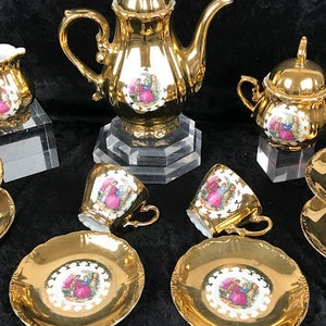 Romantic Couple Golden Tea / Coffee Set - Etsy