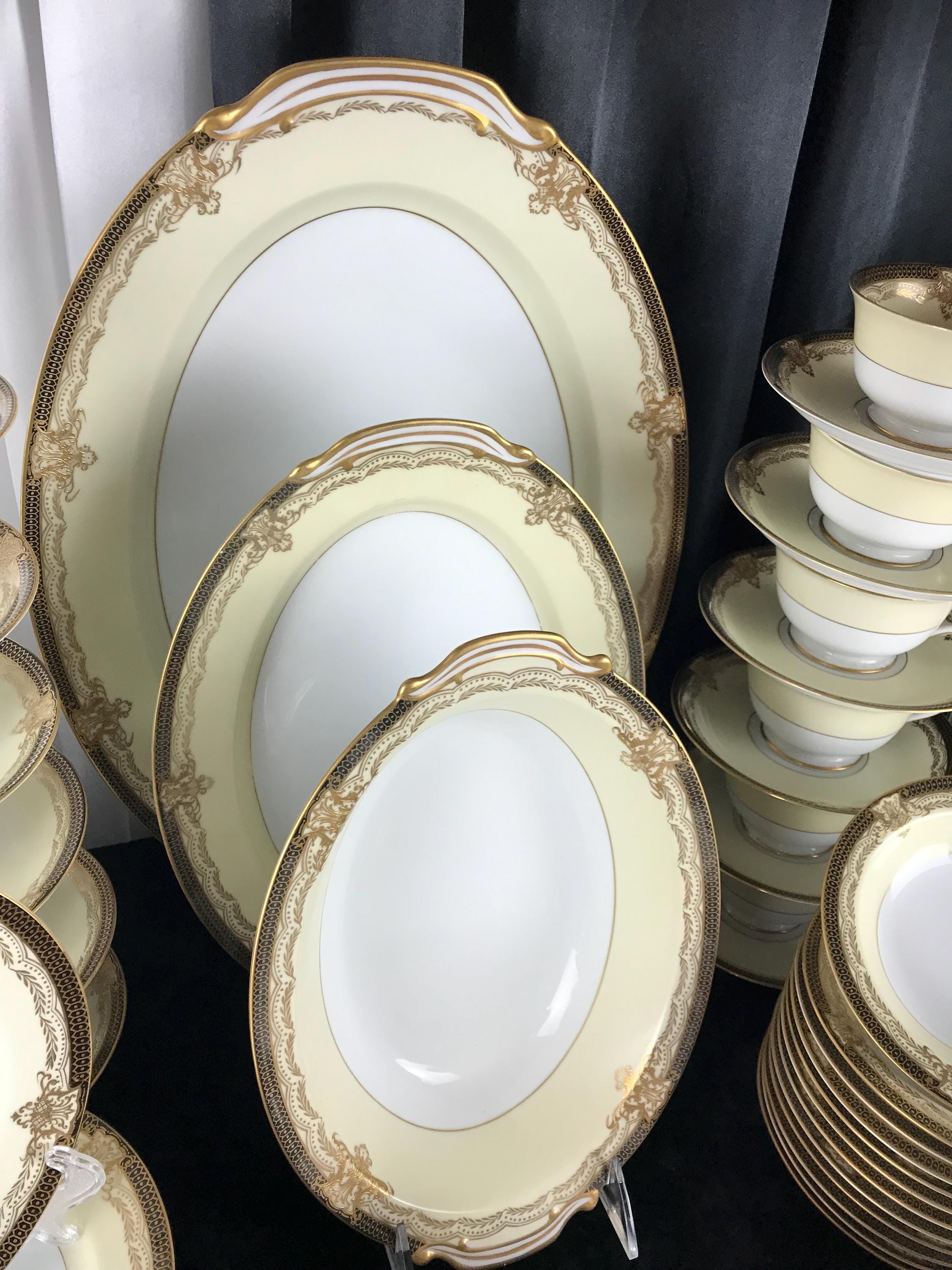 91pc Noritake Valiere 4981 Dinnerware Service for 12 - RARE Occupied ...