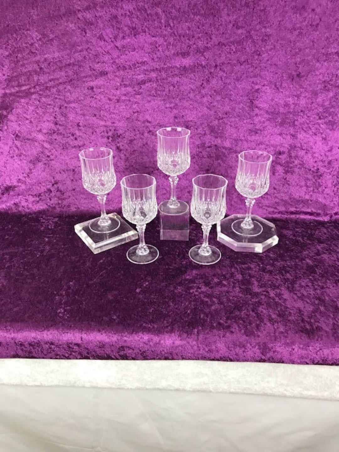 Longchamp Crystal Wine Glasses by Crystal D'arques From France - Etsy