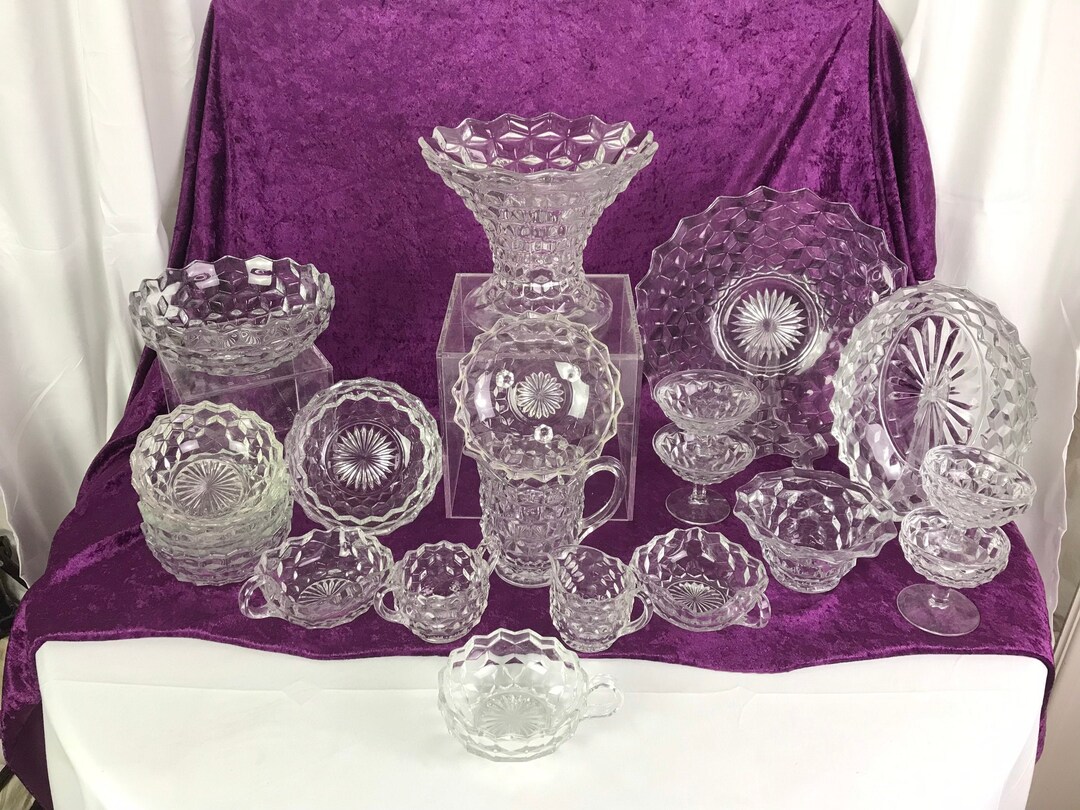 Vintage Fostoria “american Clear” Crystal Glass Collection / Set of 20 ...