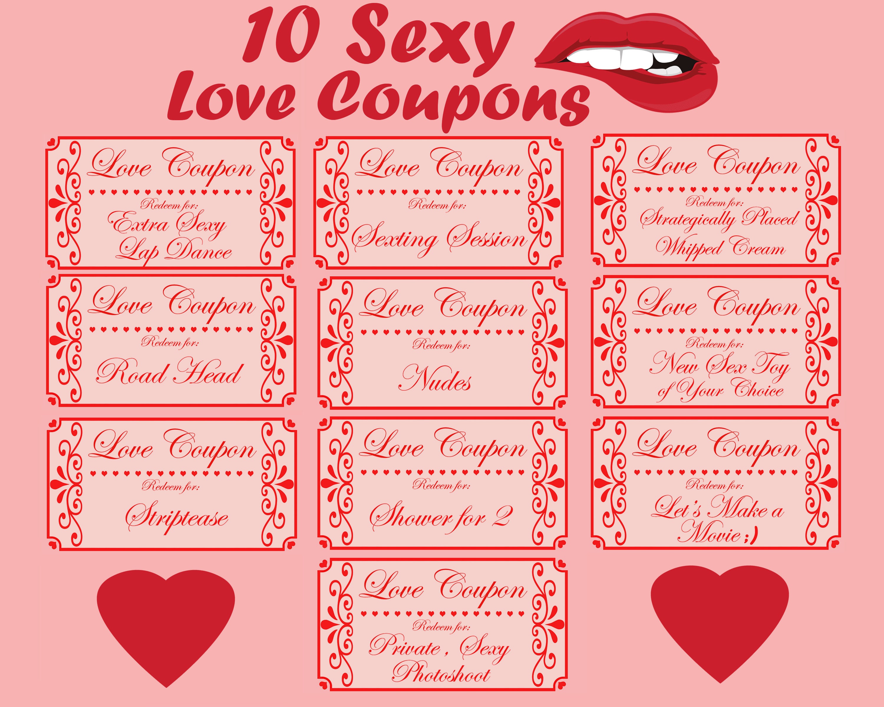 Love Coupon Book, Printable Love Coupons, Romantic Coupon Book, Naughty ...