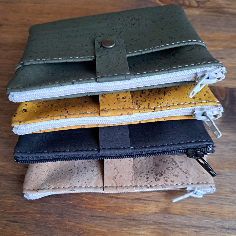 Customizable Wallet/card Holder, Handmade From Cork Fabric, Many Colors ...