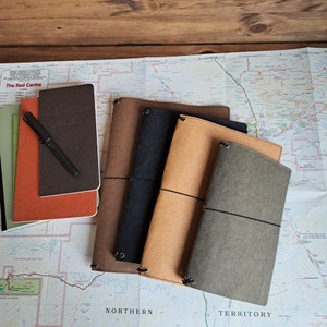 Handmade Travel Notebook Cover, in Ecological Washable Paper, Fauxdori ...