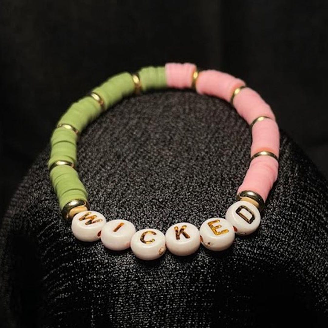 Wicked Inspired Bracelet Clay Beads 6.5 Inch Wrist Size Handmade ...