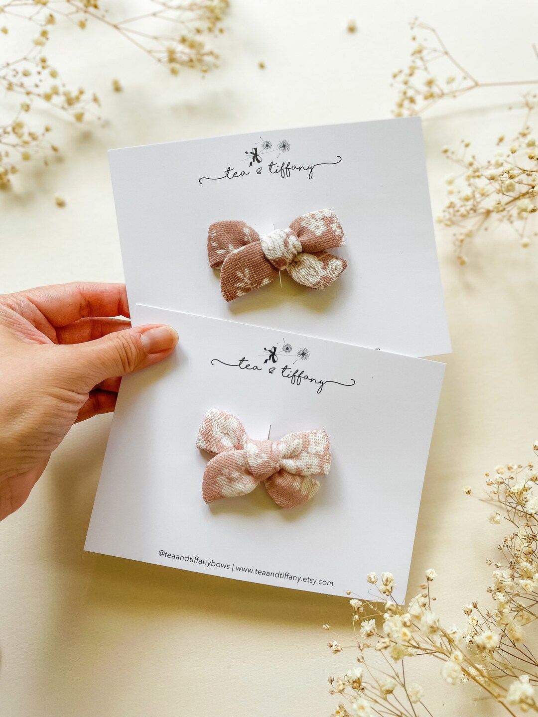 Mini Tea Bows // Newborn Baby Bows, Hand Tied Baby Bows, Girls Bows ...