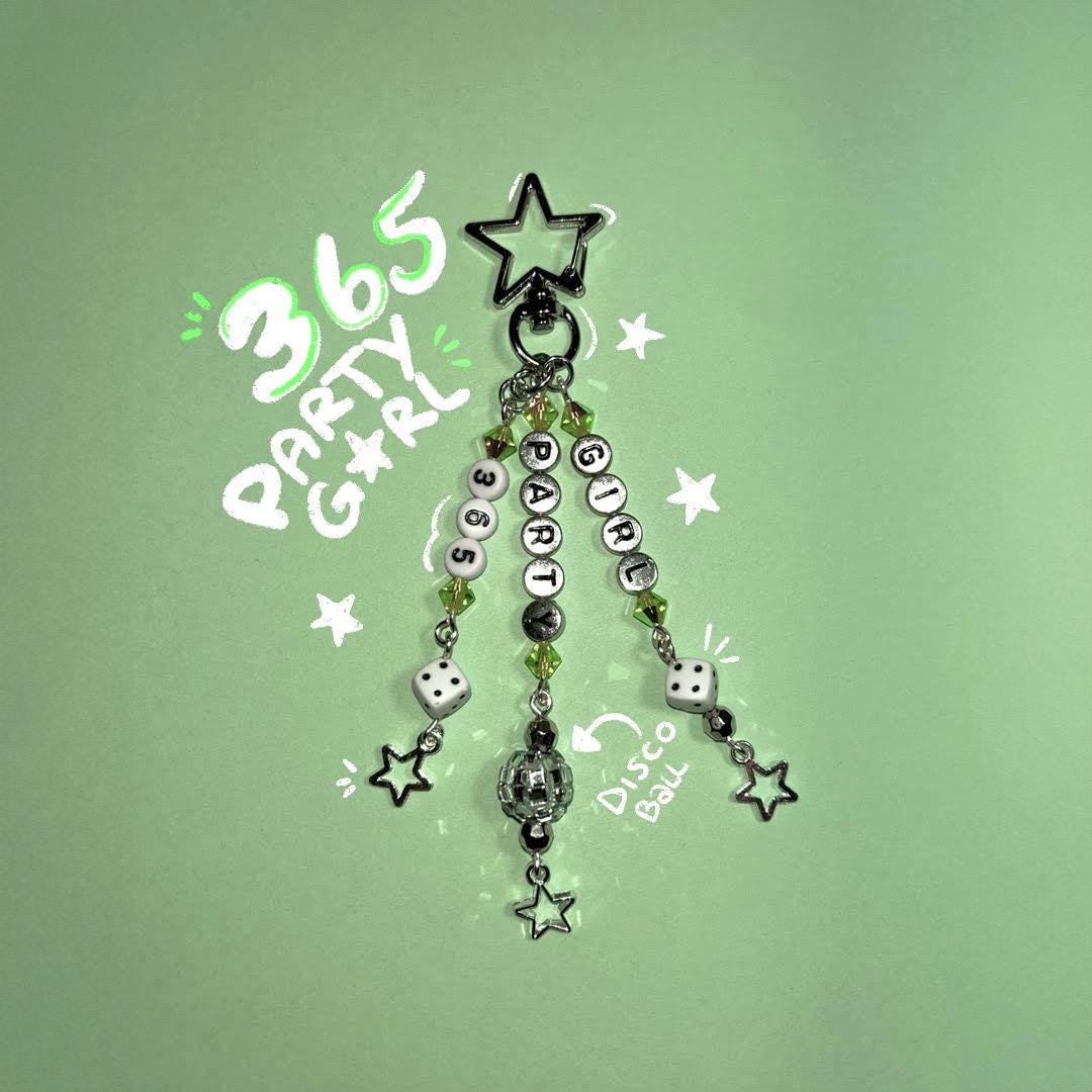 Brat Keychain, 365 Party Girl, Brat Summer, Girly Keychains, Dangle ...