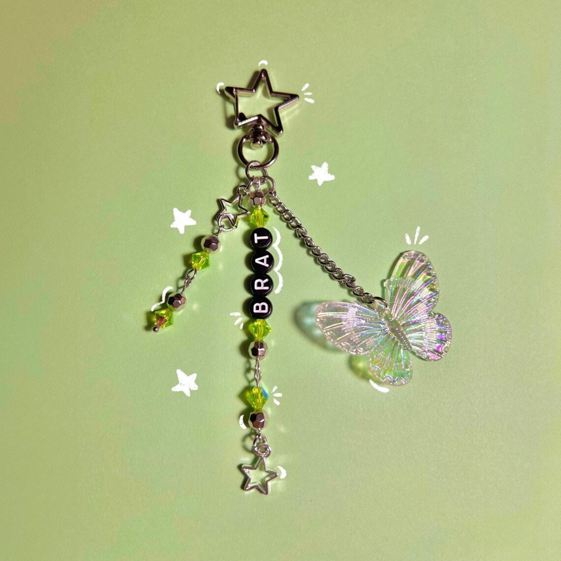 Brat Keychain Y2K Brat Summer Girly Keychains Dangle Keychain Phone ...