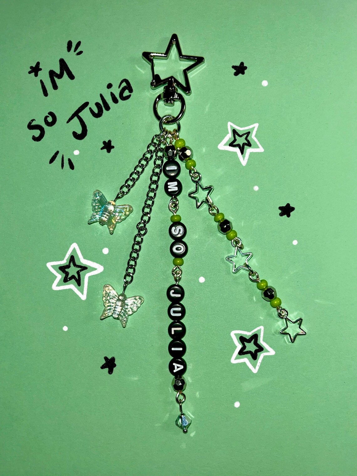 I’m so Julia Brat Keychain Y2K Brat Summer Girly Keychains Dangle ...