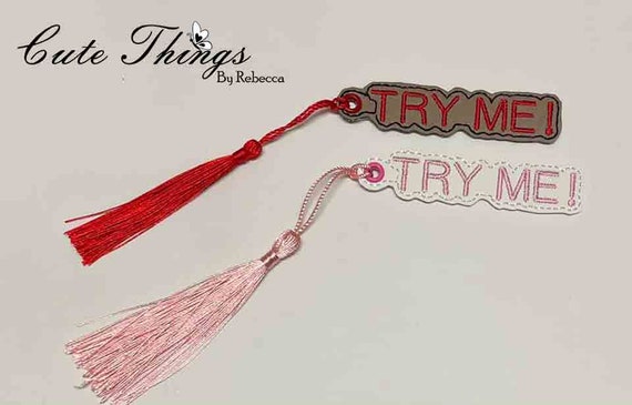 Try Me DIGITAL in the Hoop Bookmark Ornament Gift Bag Tag - Etsy