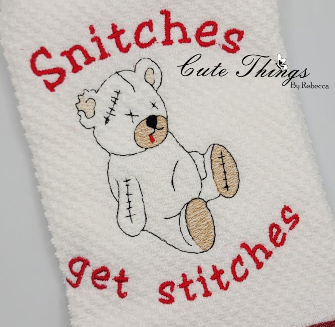 Snitches Get Stitches DIGITAL Embroidery File, 4 Sizes Included ...