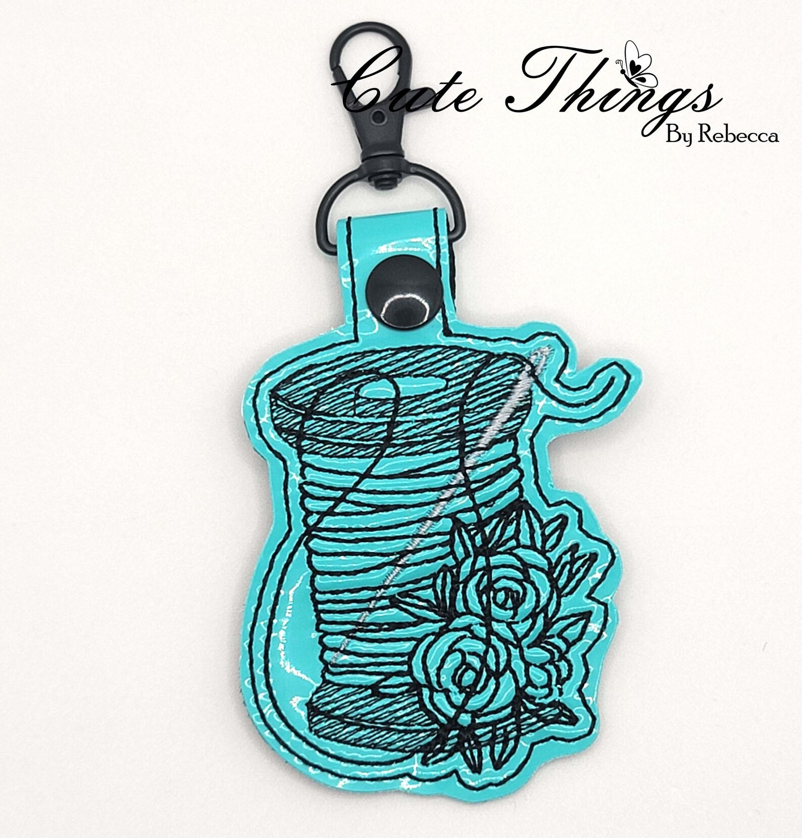 Spool of Thread DIGITAL Embroidery File, in the Hoop 4x4 Key Fob, Snap ...
