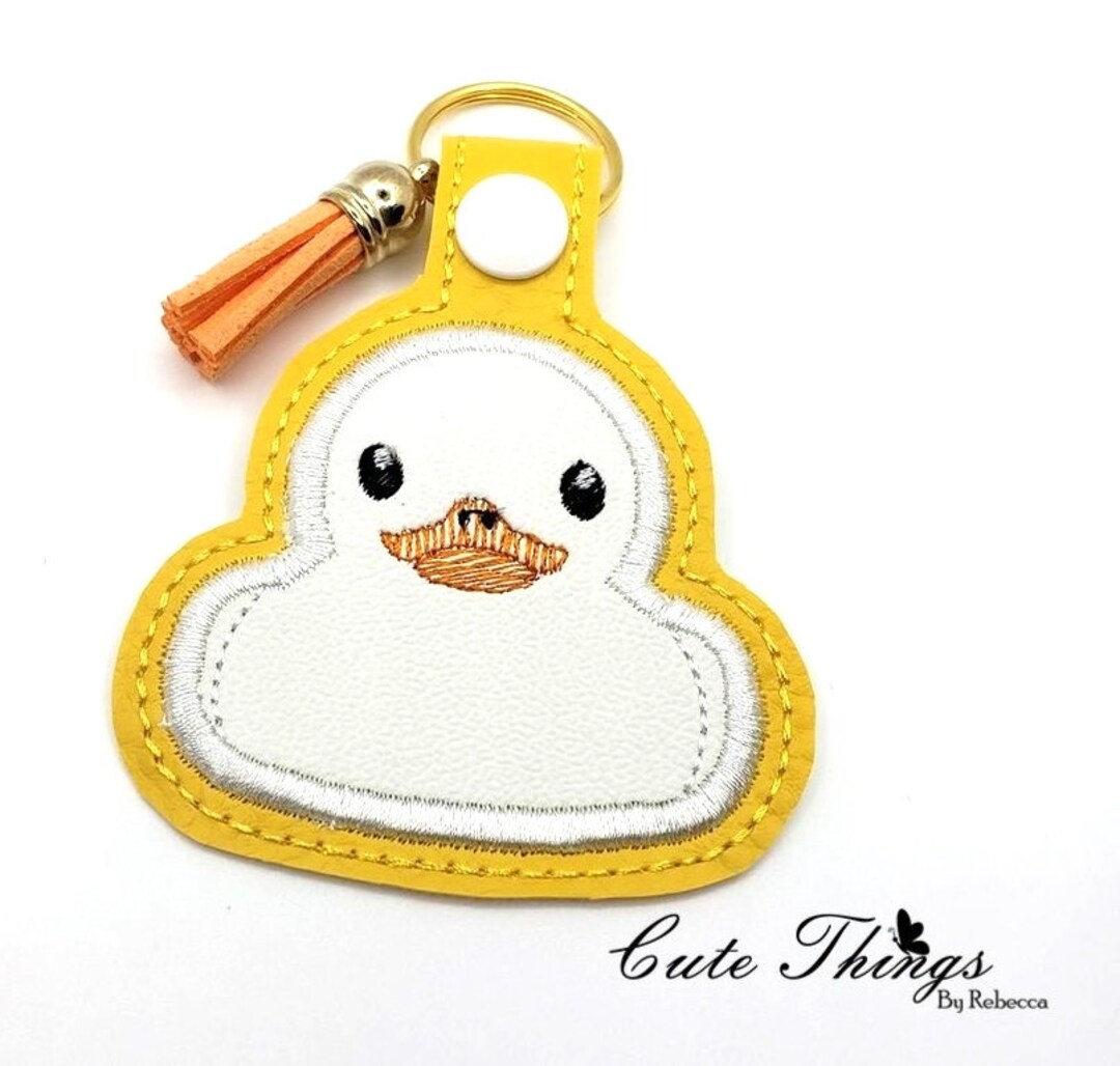 Rubber Duck Applique DIGITAL Embroidery File, in the Hoop, 4x4 Key Fob ...