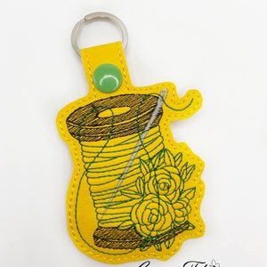 Spool of Thread DIGITAL Embroidery File, in the Hoop 4x4 Key Fob, Snap ...