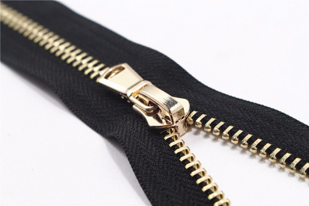 Black Open-end Metal Zippers With Gold Slider #5 40cm - 100cm - Etsy