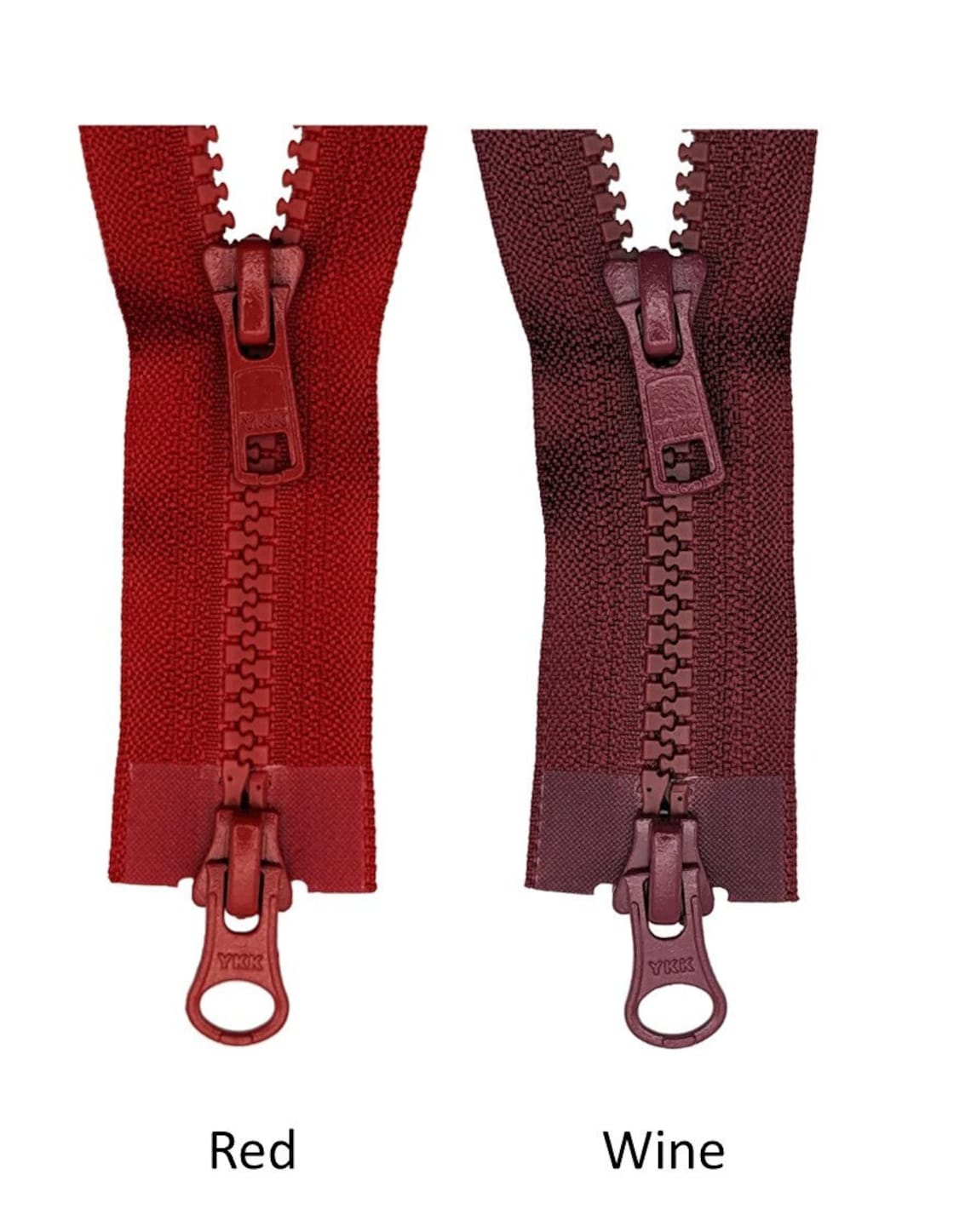 YKK Two-way Open End Size 5mm Vislon Heavy Duty Zips / Coat Zips ...
