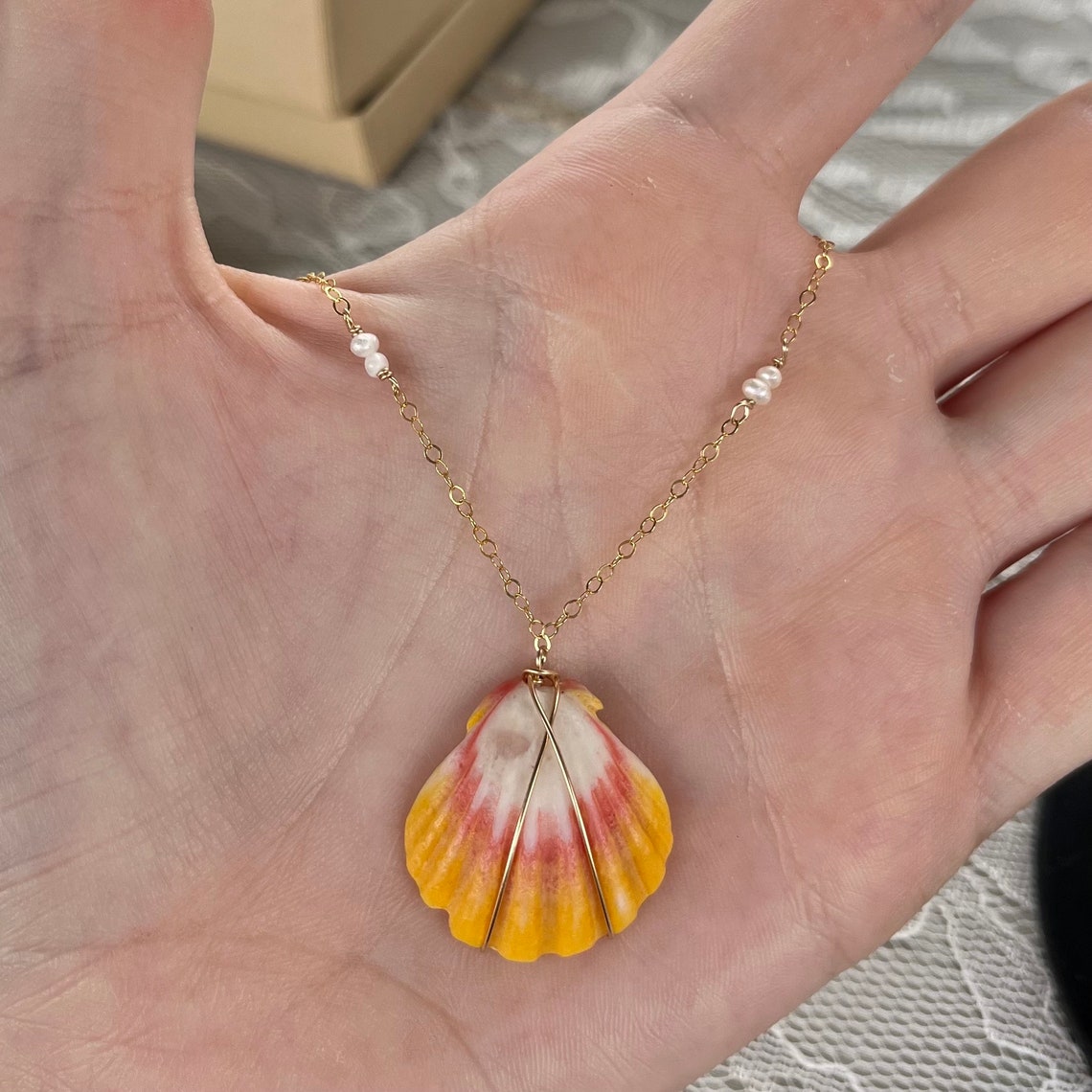 Rare Hawaiian Sunrise Shell Necklace Waterproof 14k Gold - Etsy