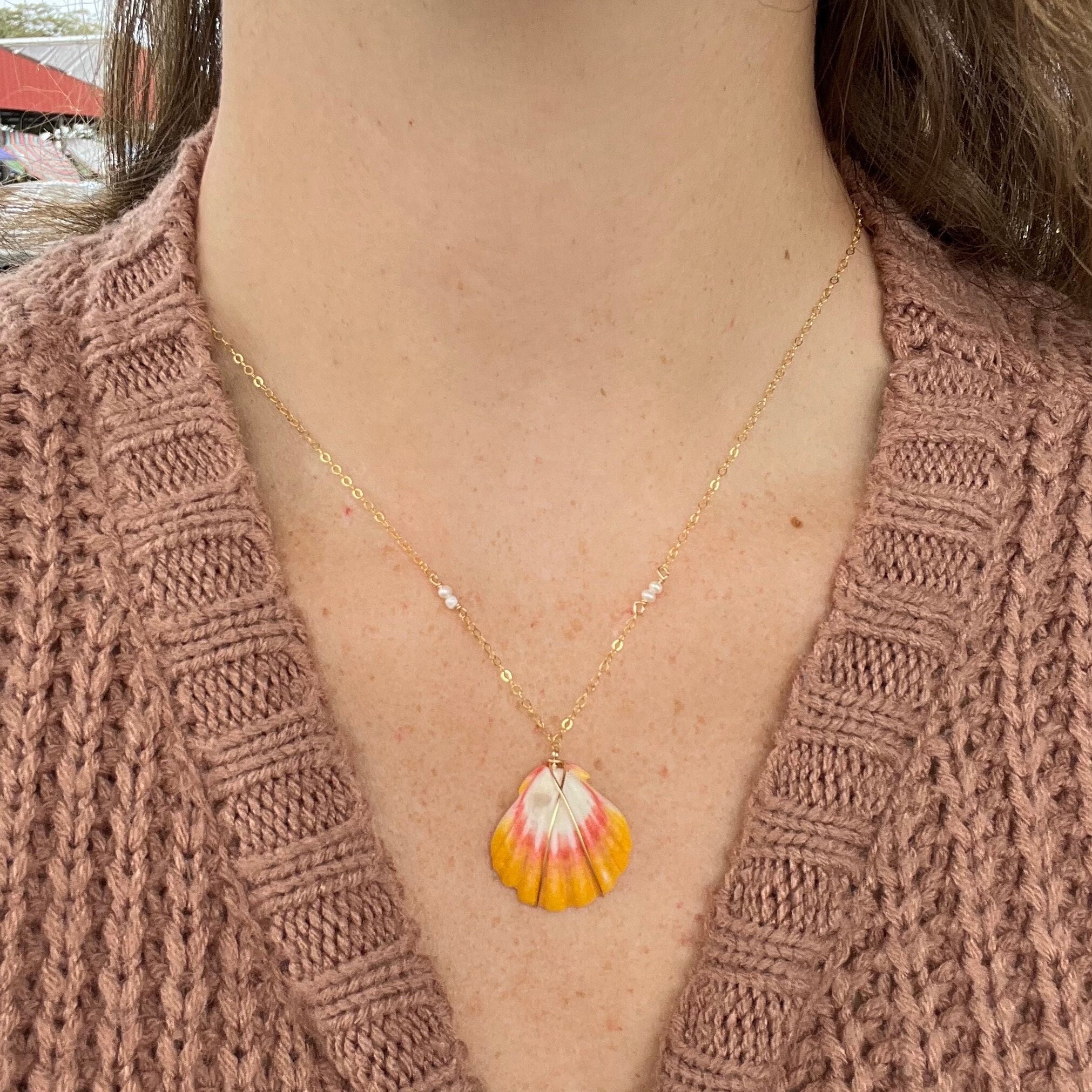 Rare Hawaiian Sunrise Shell Necklace Waterproof 14k Gold - Etsy