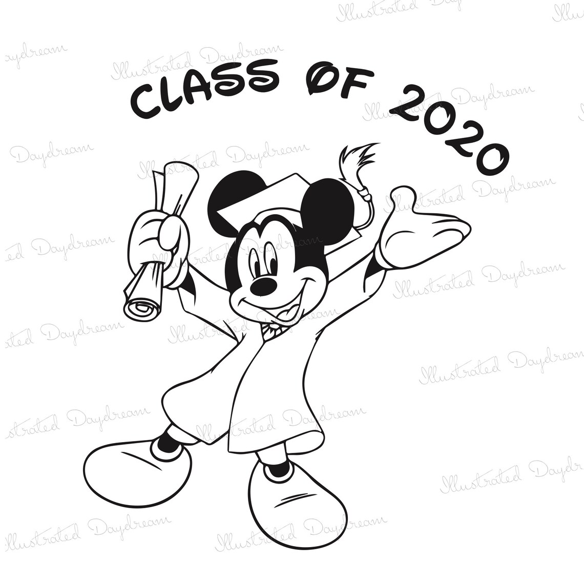 Mickey Mouse Graduation Bundle SVG PNG PDF Digital | Etsy