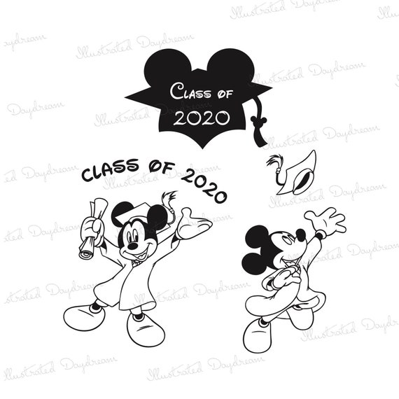 Mickey Mouse Graduation Bundle SVG PNG PDF Digital | Etsy