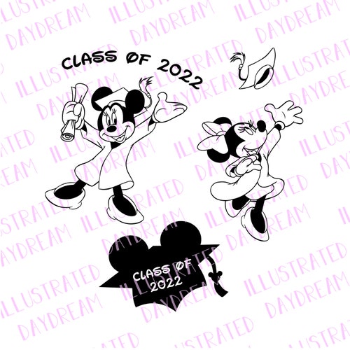 SVG DXF JPEG Pdf File for Graduation 2022 Minnie Mouse - Etsy
