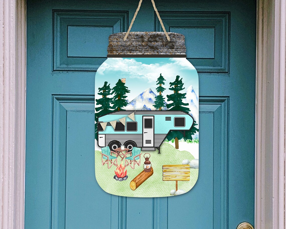 Mason Jar Camping 5th Fifth Wheel Happy Campers Sublimation - Etsy