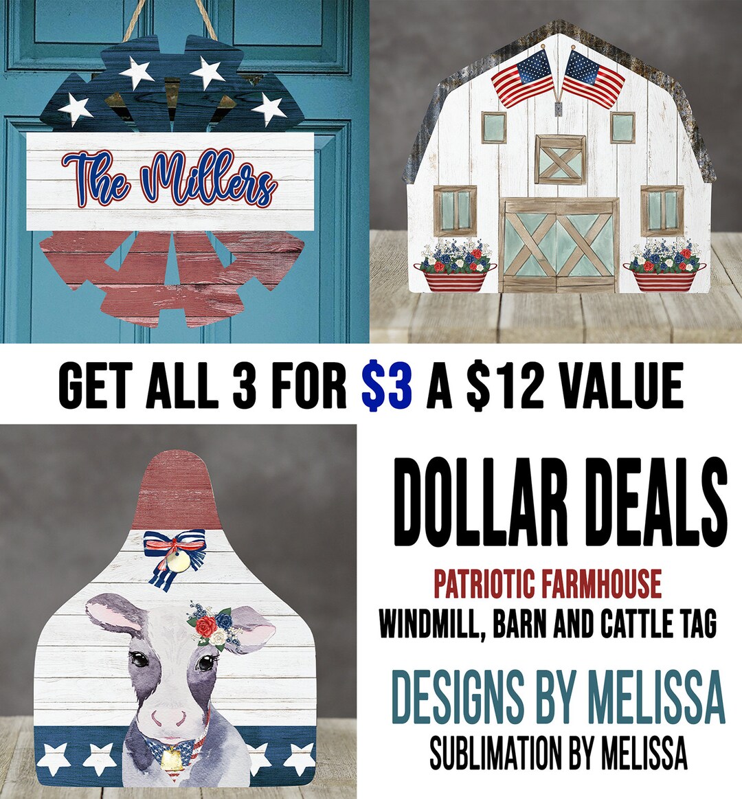 Dollar Deal BUNDLE DEAL 3 Patriotic Sublimation Designs for - Etsy