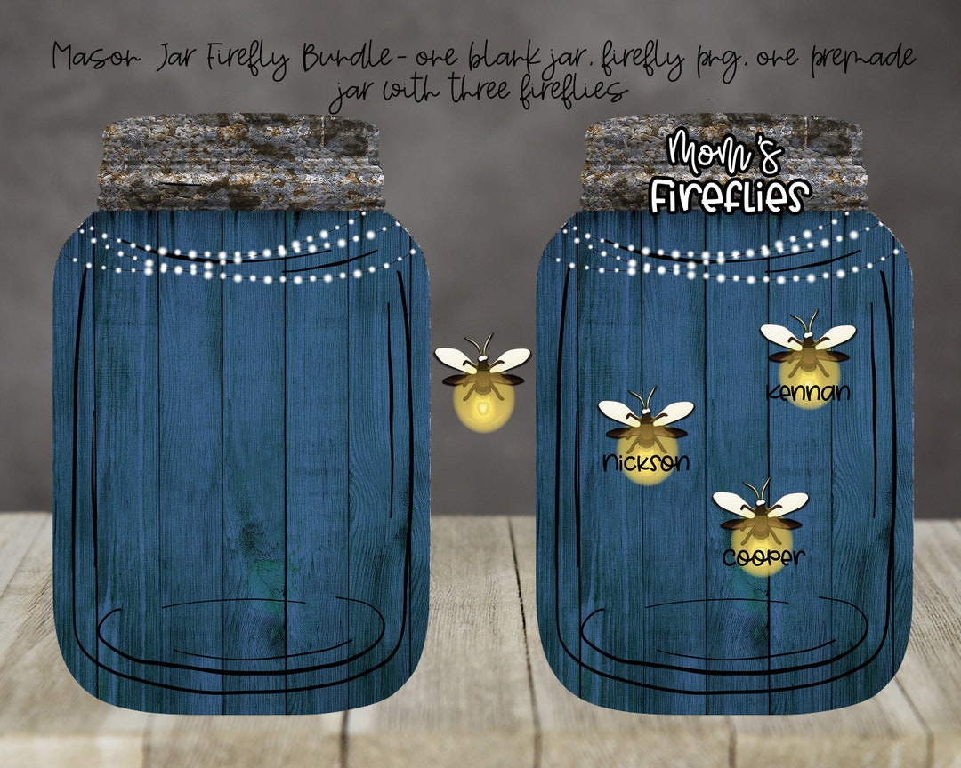 Mason Jar Door Hanger Fireflies Bundle Blank Mason Jar Firefly and ...